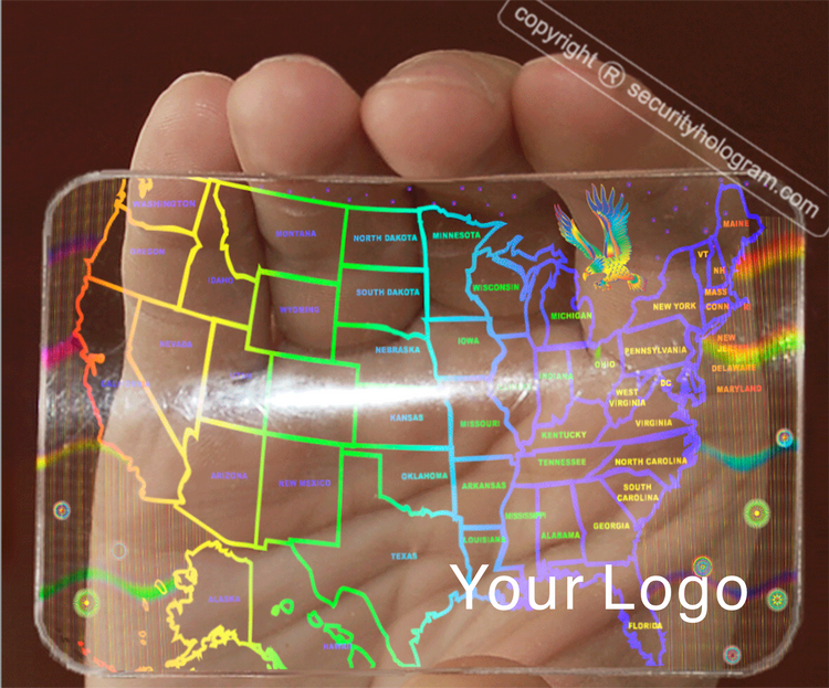 Semi Custom USA MAP SECURITY HOLOGRAM ID OVERLAY, STICKER for USA SECU ...